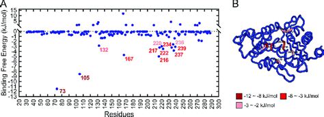 Mm Pbsa Binding Free Energy Decomposition To Each Residue Of Blaz A