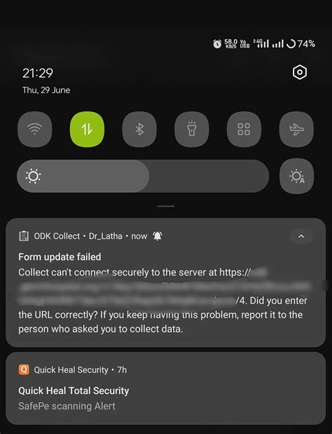 form update failed collect can t connect securely to the server