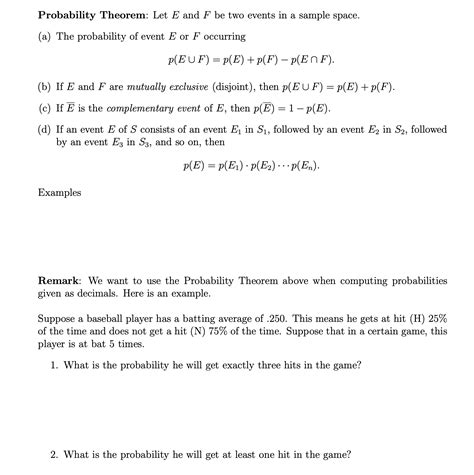 Solved Probability Theorem Let E And F Be Two E SolutionInn