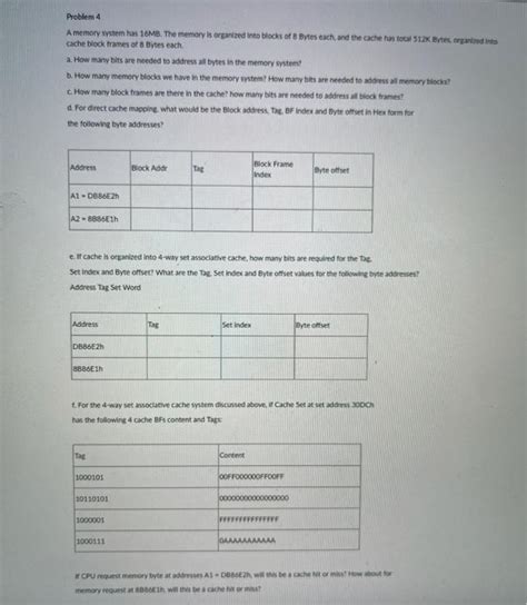 Solved Problem 4 A Memory System Has 16mb The Memory Is