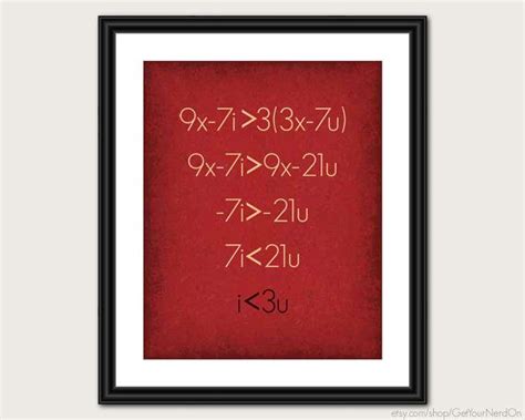 Valentines Poster I 3 U Math Equation Wall Art By Getyournerdon 20