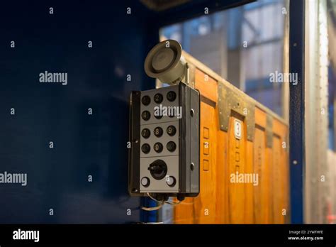 Control Panel With Numeric Keypad In A Modern Industrial Setting Stock