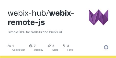 Github Webix Hubwebix Remote Js Simple Rpc For Nodejs And Webix Ui