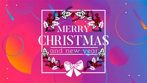 매우 기쁜 성 탄과 새 해 복 많이 당신이 레터링 로고 그라데이션 배경 흰색 라인 프레임 디자인 서식 파일에 길 있다 겨울에 대한 스톡 벡터 아트 및 기타 이미지 Istock