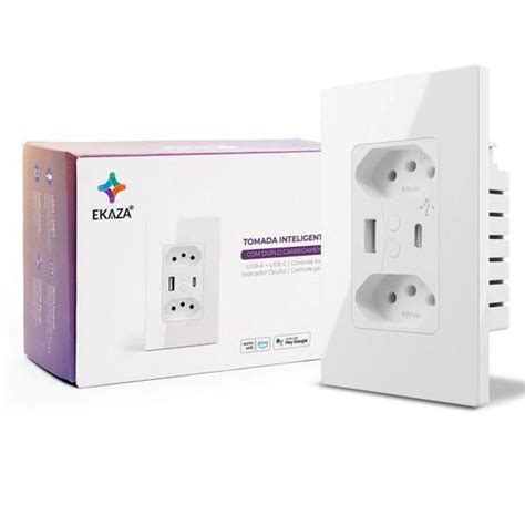 Tomada Inteligente Wi Fi Ble Dupla A Entrada Usb Usb C Ekaza Tomadas Magazine Luiza