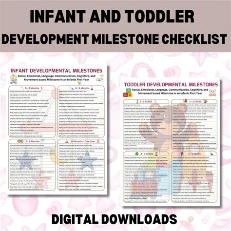 Developmental Checklist Etsy