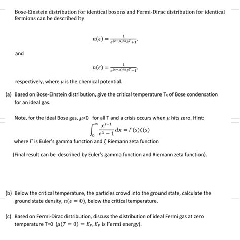 Solved Bose Einstein Distribution For Identical Bosons And