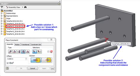give an indication of which component i m constraining autodesk community