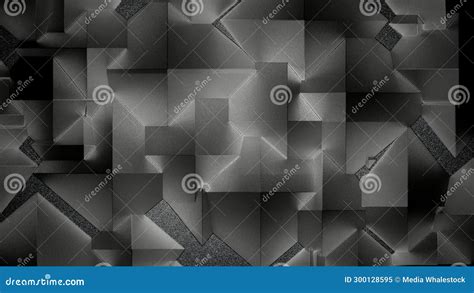 Abstract Background Of Rotating Cubes Design Kaleidoscopic Pattern With Monochrome Cubes