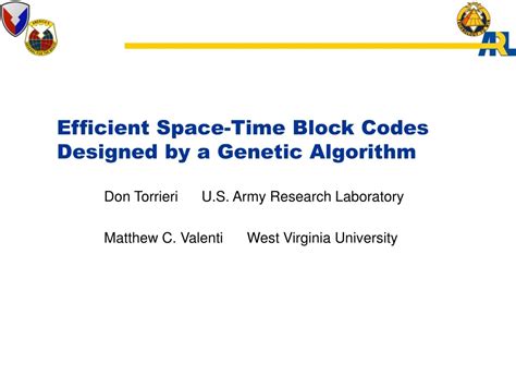Ppt Efficient Space Time Block Codes Designed By A Genetic Algorithm