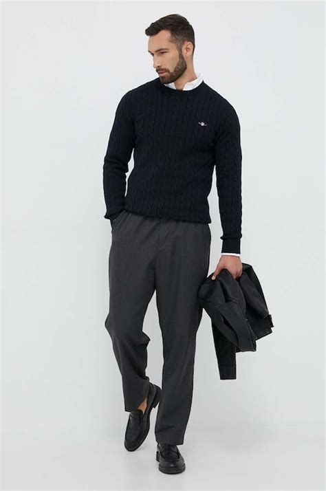 Бавовняний светр Gant колір синій легкий Answear Ua