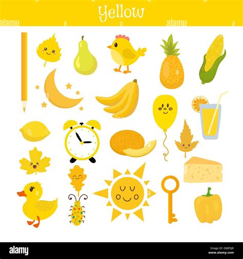 Yellow Learn The Color Education Set Illustration Of Primary Colors