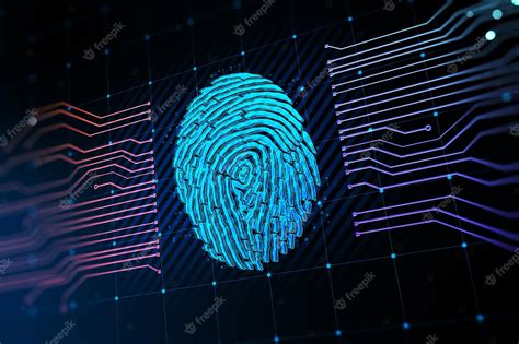 Premium Photo Digital Security And Biometric Identification Concept With Blue Graphic
