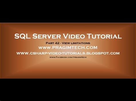 View Limitations In Sql Server Part YouTube