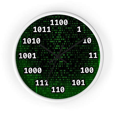 Binary Wall Clock Binary Hour Numbers Watch Cool Tech Design Geeky