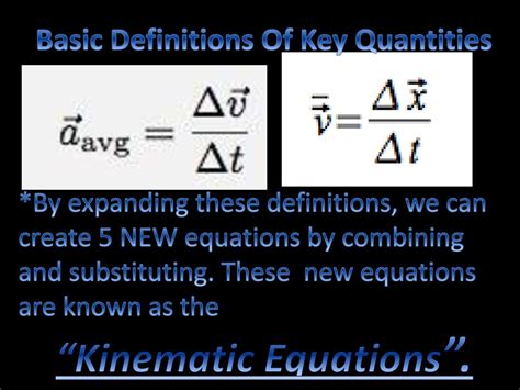 Kinematic Equations The Kinematic Equations Ppt Download