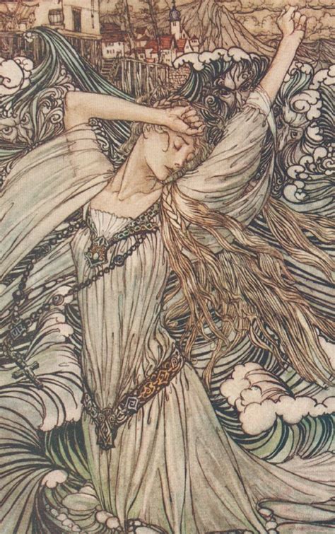 Mermaid Water Sea Nymph Undine Arthur Rackham 1909 Antique Tipped In