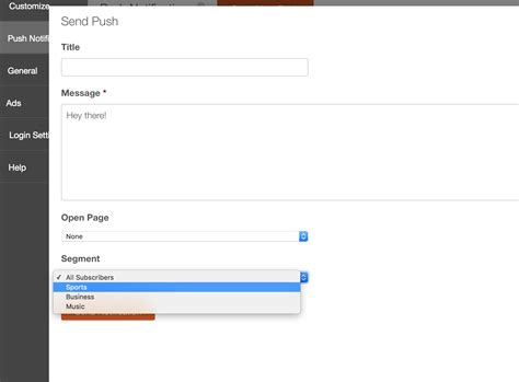 segmented notifications apppresser docs