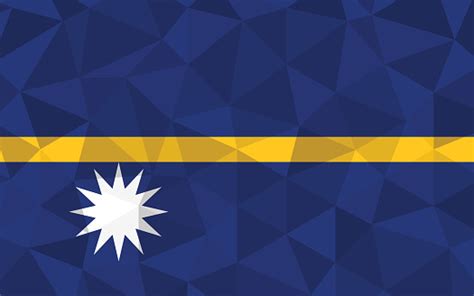 낮은 폴리 나우루 플래그 벡터 일러스트레이션 삼각형 나우루 국기 그래픽 나우루 국가 플래그는 독립의 상징이다 0명에 대한 스톡 벡터 아트 및 기타 이미지 Istock