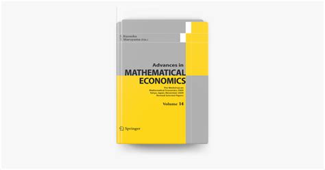 ‎advances In Mathematical Economics Volume 14 On Apple Books