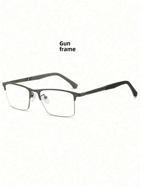1pc Trendy European And American Style Men 2025 New Metal Half Frame