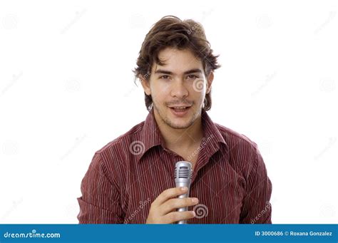 Man Talking By Microphone Stock Photo Image Of Masculin 3000686