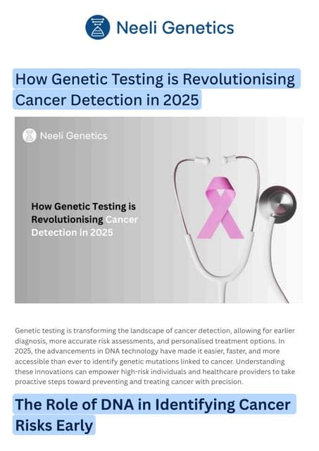 How Genetic Testing Is Revolutionising Cancer Detection In 2025 1pdf