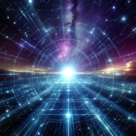 Abstract Technology Visuals With Glowing Grid And Futuristic Effects Premium Ai Generated Image