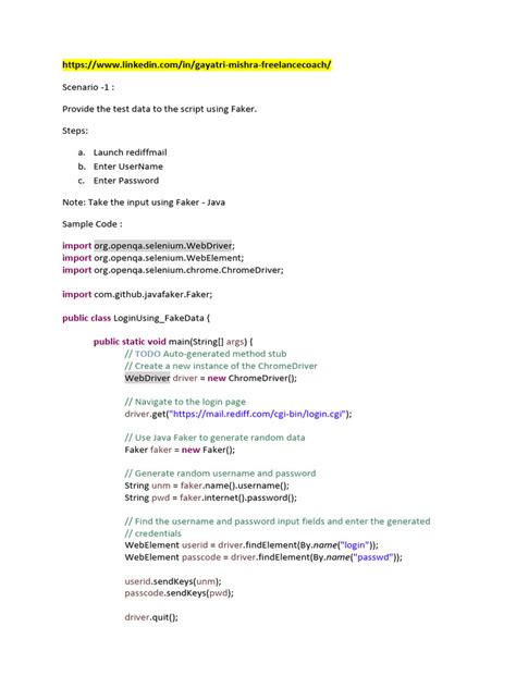 Javafakerinselenium1722067816 Pdf Password Computer Access