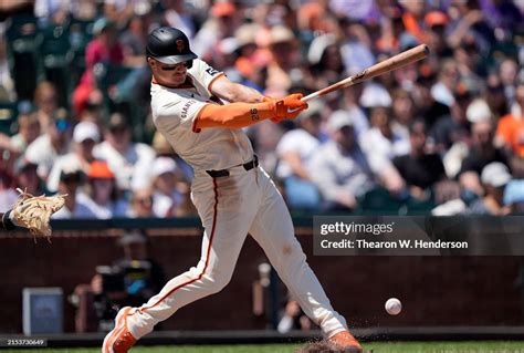 Matt Chapman Of The San Francisco Giants Hits An Infield Rbi Single