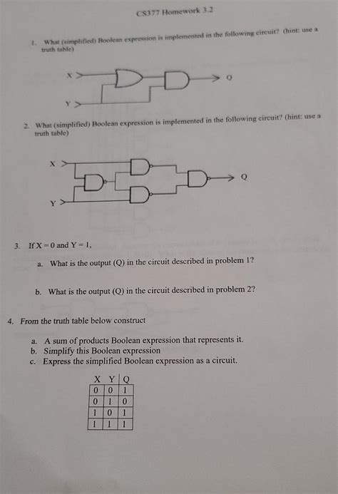 solved 1 what simplifed boolcan expression is implemented