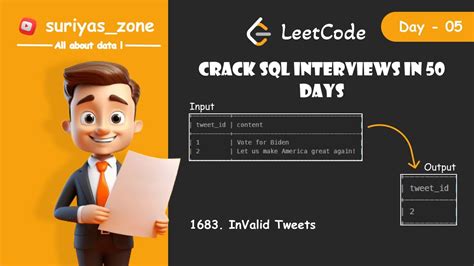 5 1683 Invalid Tweets Sql Interview Question Data Engineer