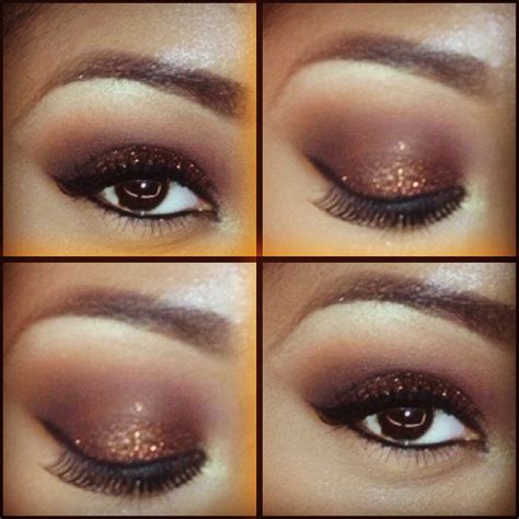 Brown Glitter Eye Makeup Brown Smokey Eye Lashes Brows Eye
