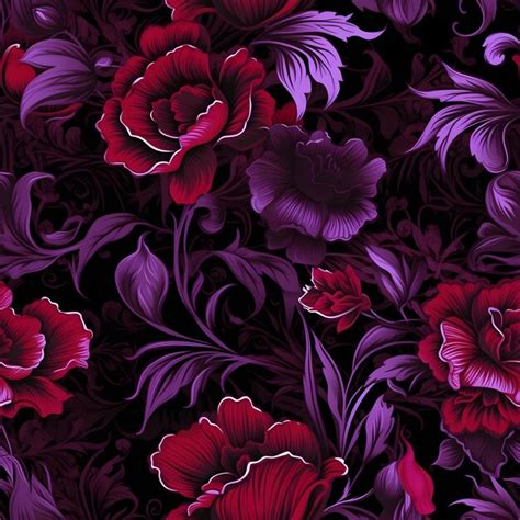 Premium Photo Gothic Floral Pattern