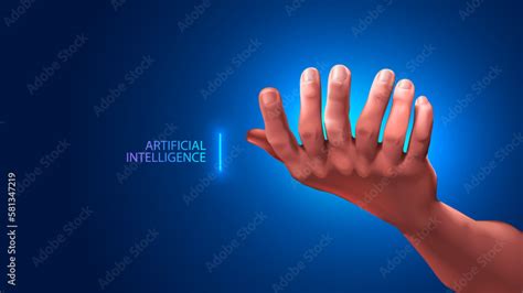 Vetor De Ai Generate Image Of Human Hand With Many Fingers Artificial Intelligence Generation
