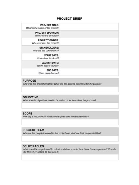 Project Brief Template Pdf Pdf Pdf