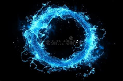 A Mesmerizing Abstract Digital Artwork Featuring Glowing Blue Particles Forming A Dynamic