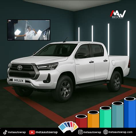 Wrapping Stiker Two Tone Mobil Toyota Hilux Double Cabin E 3m Meta