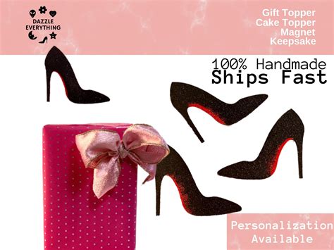 Shiny Red Bottoms Stiletto High Heel Decoration High Heels Cake Topper