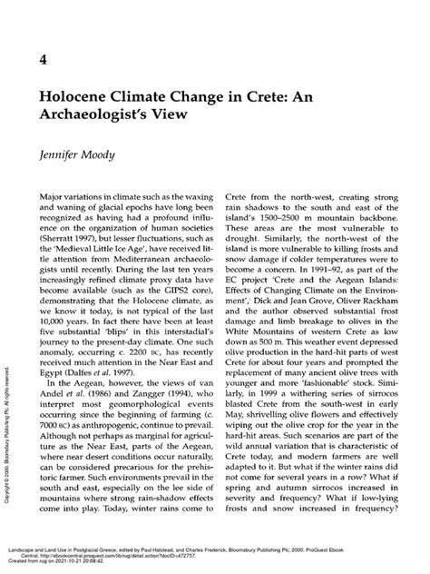 Landscape And Land Use In Postglacial Greece 4 Holocene Climate