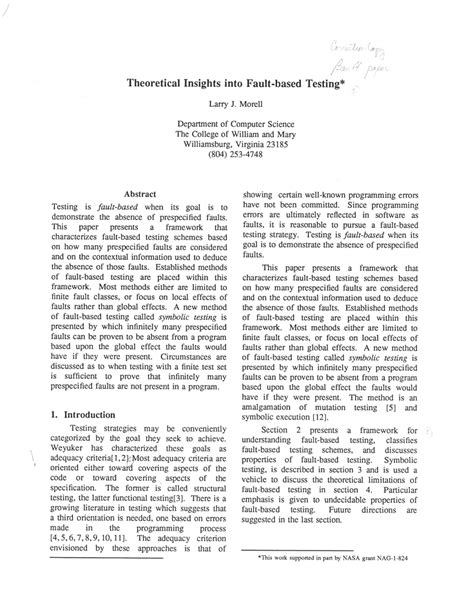 PDF Theoretical Insights Into Fault Based Testing