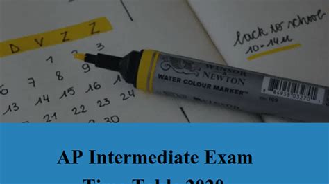 AP Inter Exam Time Table AP Intermediate Date Sheet