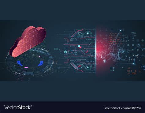 Cloud Computing Conceptabstract Connection Vector Image