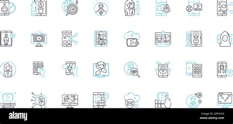 Keyword Research Linear Icons Set Analysis Targeting Optimization