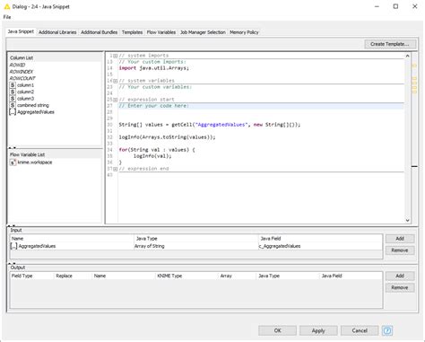 Java Snippet GetCell Where Value Is A List KNIME Analytics Platform