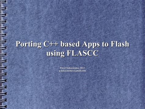 Porting C Apps To Flascc Ppt