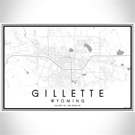 Gillette Wyoming Map Print In Classic — Jace Maps