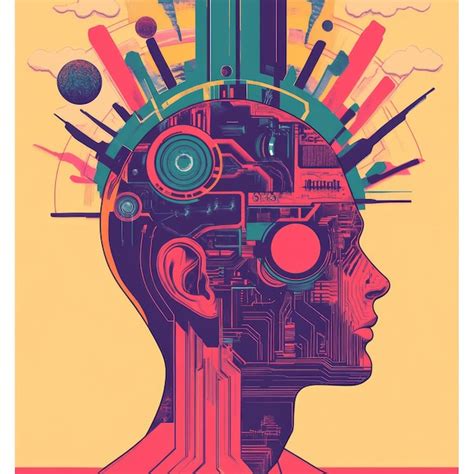 A Futuristic Illustration Of A Human Head With A Circuit Board Design