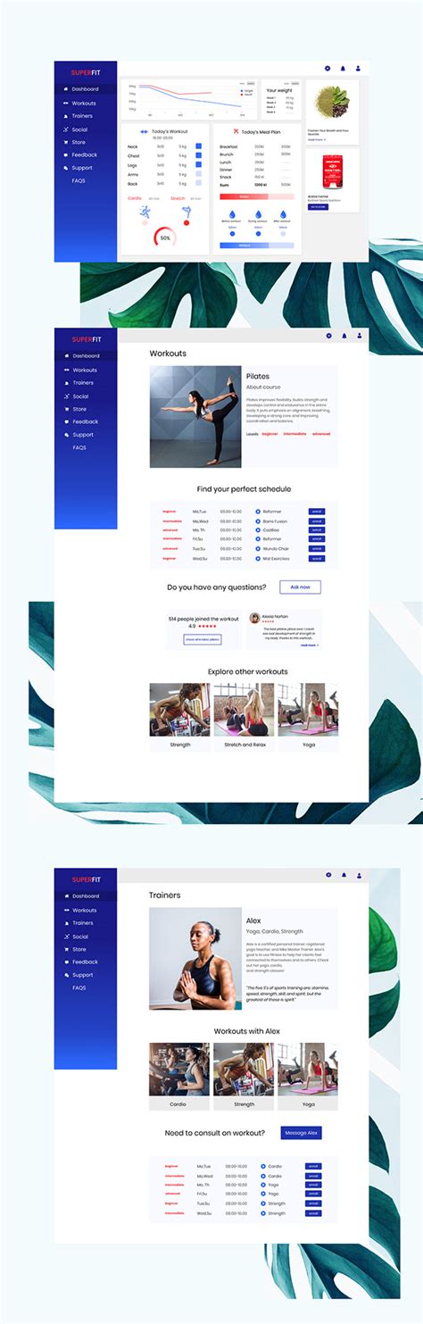 Fitness Dashboard Ux Ui Design On Behance