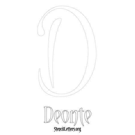 Deonte Free Printable Name Stencils With 6 Unique Typography Styles And Lettering Bridges